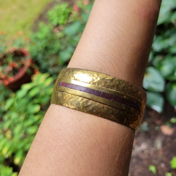 Jewelry | Rare Vintage Designer Celia Andrea Harms Hammered Brass Cuff ...